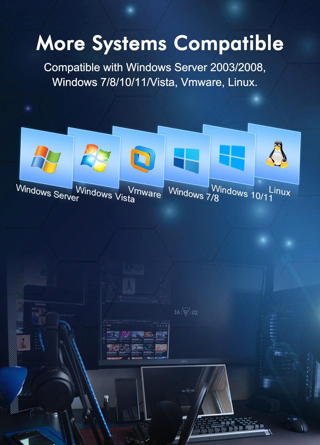 10Gb Dual LAN Base-T PCI-e Network Card, Intel X540 Controller, NICGIG ...