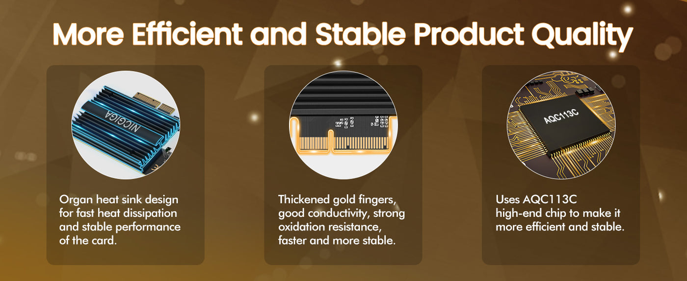 10G Base-T PCI-e Network Card, Marvell AQC113 Controller, NICGIGA 10Gb