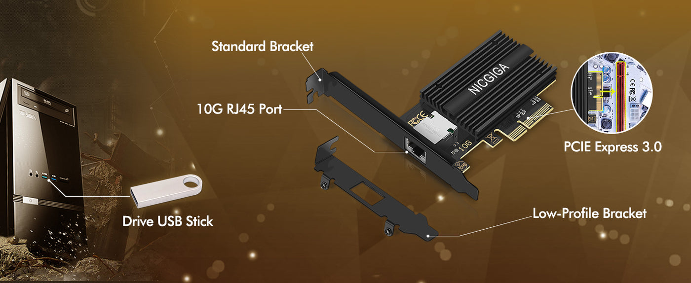 10G Base-T PCI-e Network Card, Marvell AQC113 Controller, NICGIGA 10Gb