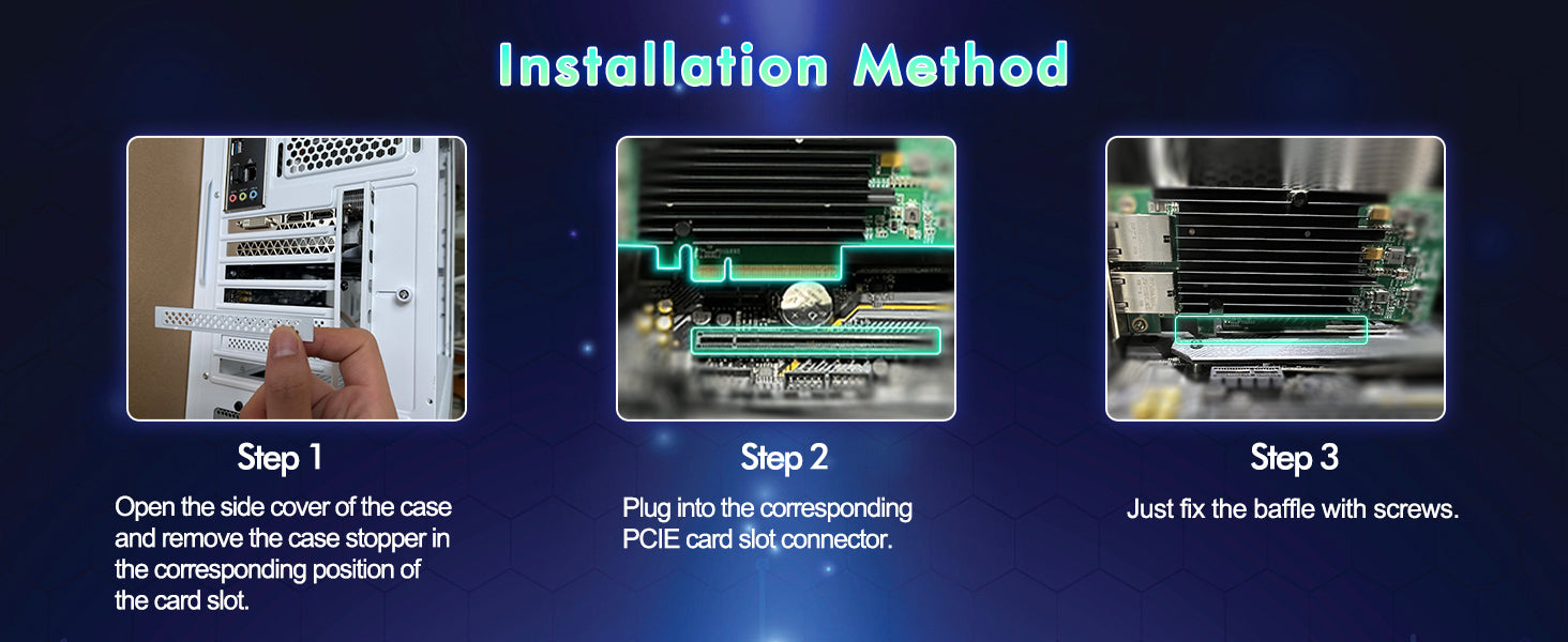 10Gb Dual LAN Base-T PCI-e Network Card, Intel X540 Controller, NICGIG ...