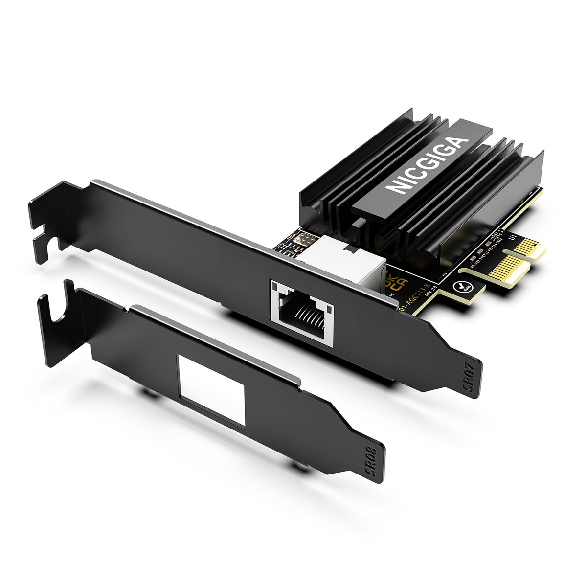 10G Base-T PCI-e4.0 X1 Network Card, Marvell AQC113 Controller, NICGIG ...