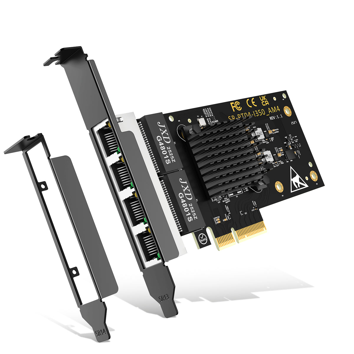 4 Port Gigabit Base-T Network Card, Intel I350 Controller, NICGIGA 4 P